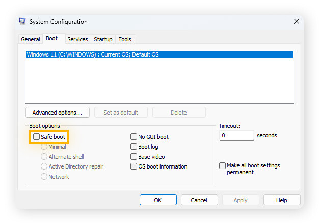 Utiliser le mode sans échec sous Windows 10/11